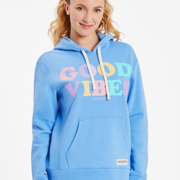 Life Is Good | Tops | Life Is Good Blue Oversized Hoodie With Relaxed ...